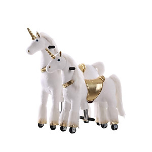 Gidygo Kids Ride on Walking Unicorn Rocking Horse Riding Toy for Children for 3-6 Years Old