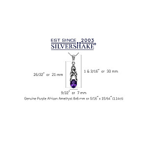 Silvershake 1.14ct. Natural African Amethyst 925 Sterling Silver Celtic Knot Pendant with 18 Inch Chain Necklace