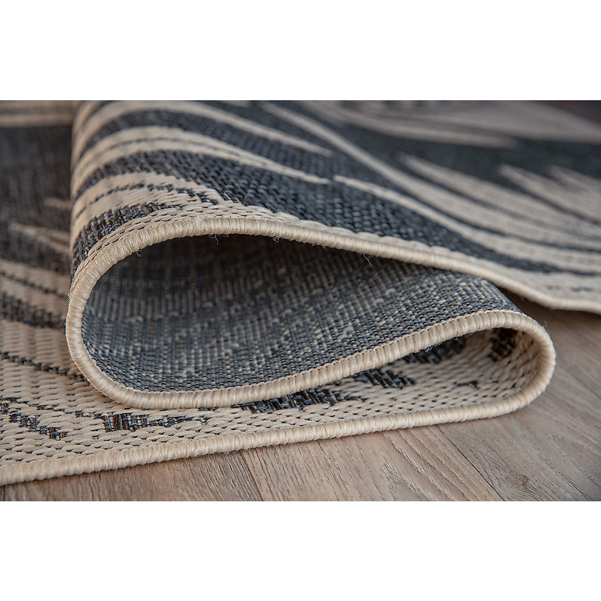 Rugshop Leaf Design for Patio Rugs,Deck Rugs,Balcony Rugs Indoor/Outdoor Area Rug 7'10" x 10' Blue