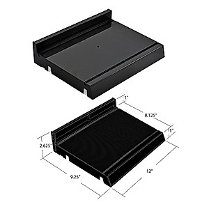 Azar Displays 225830-TALL-BLK Adjustable Tall Divider Bin Cosmetic Tray with Pushers - Customize Slot Size to Product, Black 2-Pack