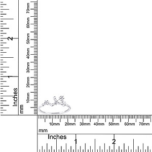 AFFY 1/10 Carat Natural Round Diamond Celestial Star Horoscope Astrology Leo Zodiac Sign Ring In 14k White Gold Over Sterling Silver (0.1 Cttw, H-I Color, I1-I2 Clarity) Ring Size 7
