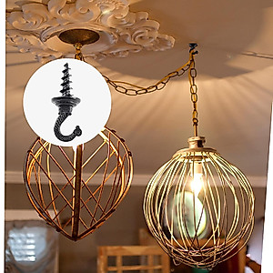 Rierdge 4 Pcs Black Swag Ceiling Hooks Heavy Duty, 3 Inch Swag Hanging Ceiling Hooks Indoor Outdoor for Chandelier Plants Etc (Black)