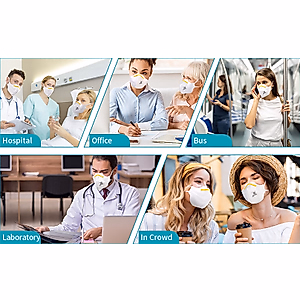 N95 Mask NIOSH Approved, 20-Pack Breathable N95 Particulate Respirator, Foldable N95 Masks Universal Fit (Approval Number 84A-6973) Individually Wrapped