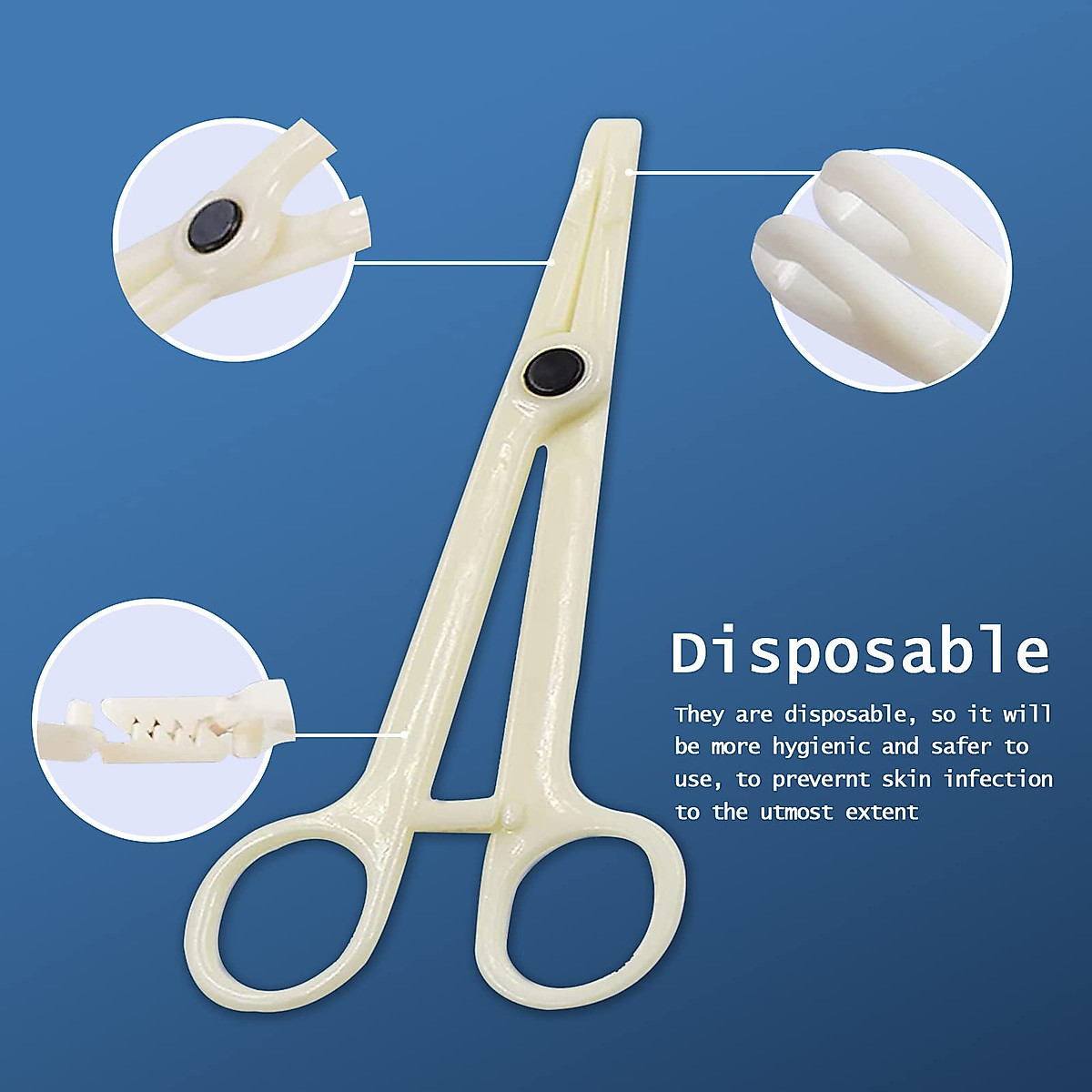 Disposable Piercing Clamps - AIMOM 15PCS Navel Forceps Clamp Plier Tattoo Piercing Clamps for Ear Lip Navel Nose Tongue Perforation Piercing Tools