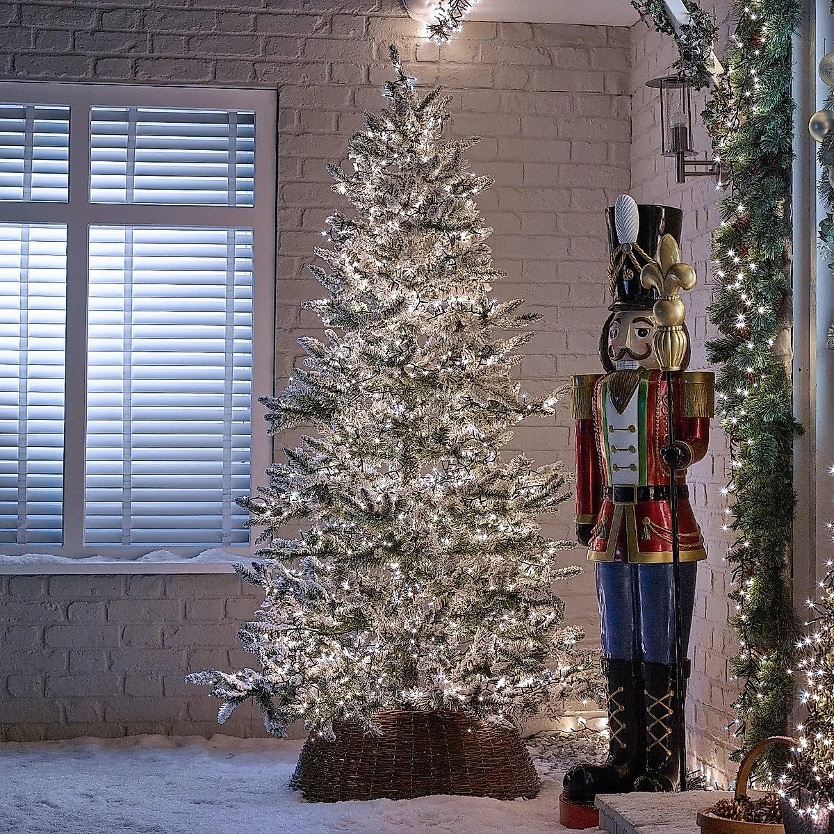 QITONG 2 Pack White Solar Christmas Lights, Each 66ft 200LED Solar String Lights Outdoor Waterproof, 8 Modes White Solar Lights for Outside Tree Yard Garden Christmas Decorations (Cool White)