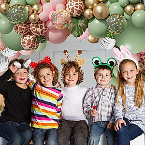 Green Yellow Brown Pink Beige Balloon Garland Double Stuffed for Baby Shower Wedding Birthday Gender Reveal Party Decoration (green gold)