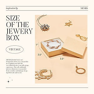 MESHA Jewelry Gift Boxes 3.5x3.5x1'' 40 Pack Small Brown Jewelry Boxes Packaging for Valentine's Day Earring Boxes for Jewelry Gifts