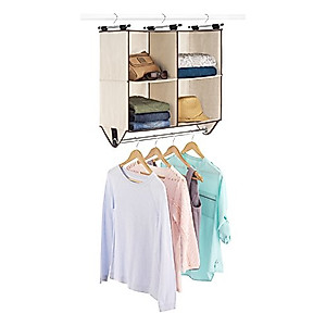 Whitmor 4-Section Closet W/Rod Organizer, Canvas