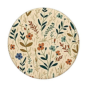 Cute Wildflowers Beige Floral Pattern PopSockets Swappable PopGrip