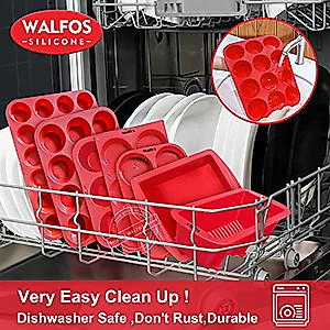 Walfos Silicone Loaf Pan - Non-Stick Silicone Bread Pan, Just PoP Out! Perfect for Bread, Cake, Brownies, Meatloaf, BPA Free & Dishwasher Safe