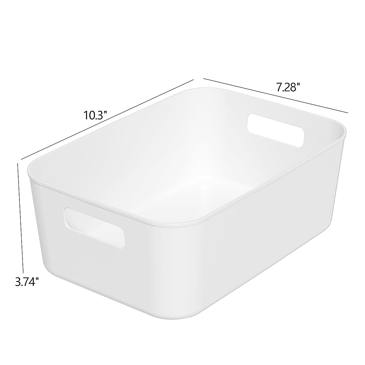 Quickquick 12 Packs Plastic Pantry Organizing Bins, Cupboard Organization Box, White