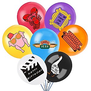 28Pcs Balloons for Friends Birthday Party Supplies, Includes 7 Styles Printed Ideal for TV Show Party Decorations Favors