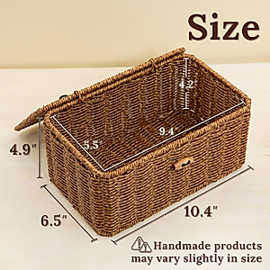 WeeNest Rectangular Wicker Tissue Box Cover - Facial Tissues Box Holder, Resin Wicker, Toffee
