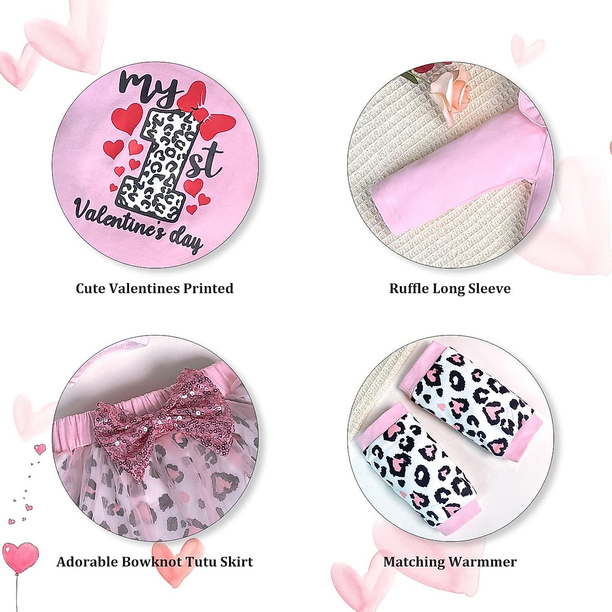 fioukiay Preemie Baby Girl Valentine's Day Skirt Sets Infant Love Heart Top Valentine's Day Dress Clothes Outfits (Pink, Preemie)