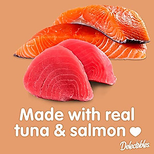 Hartz Delectables Savory Broths Tuna & Salmon Lickable Wet Cat Treats, 12 Count