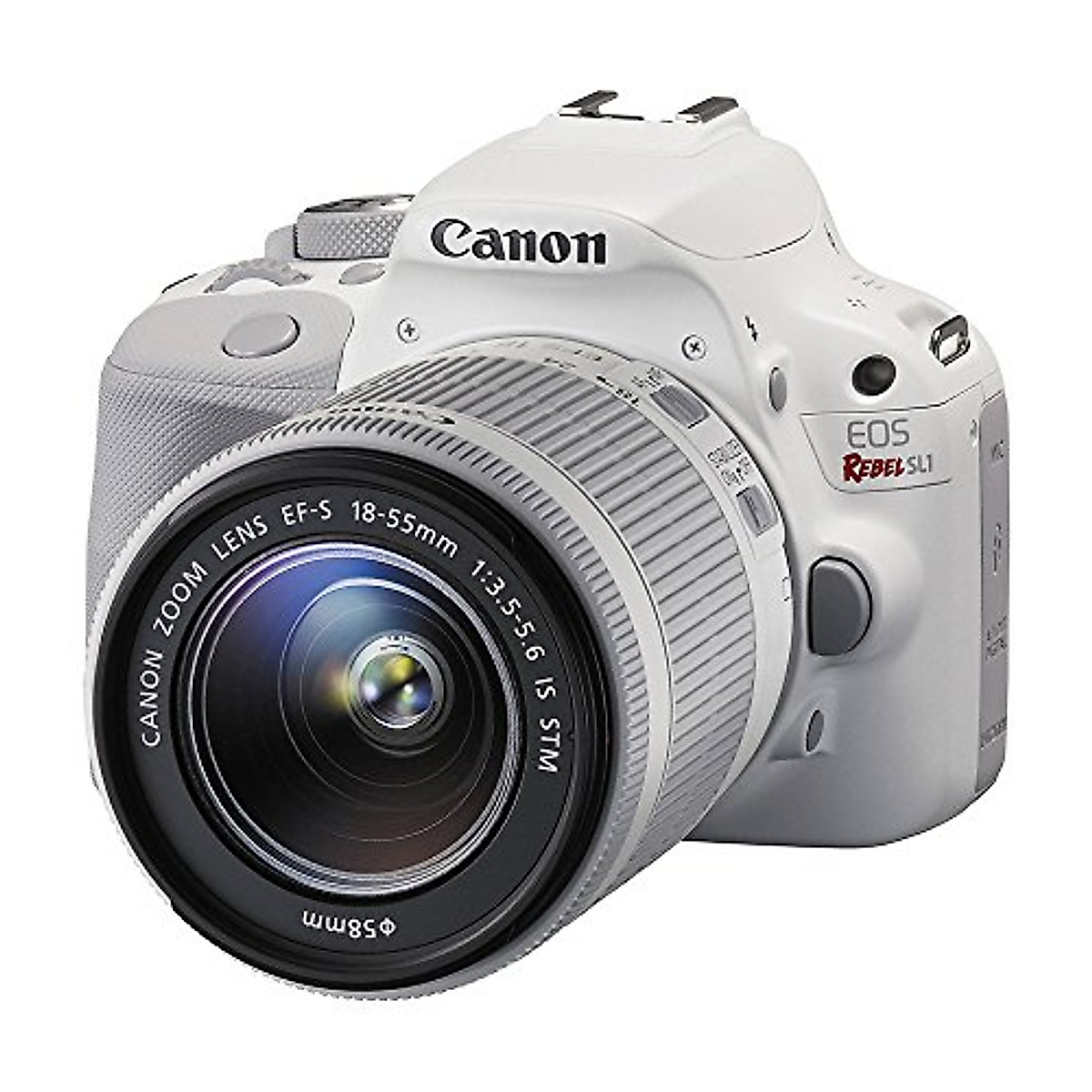 Canon EOS Rebel SL1 Digital SLR with EF-S 18-55mm is STM Lens (White)