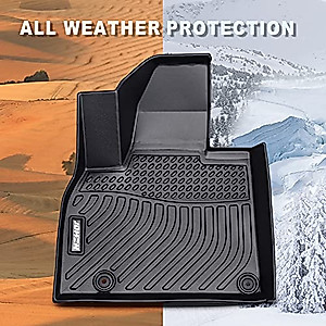 JDMON All Weather Floor Mats Compatible with 2020-2024 Kia Telluride, 1st, 2nd & 3rd Row Custom Fit Car Floor Liner Set Black