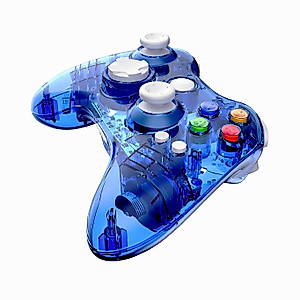 PAWHITS Wireless Controller Compatible with Xbox 360 Double Motor Vibration Wireless Gamepad Gaming Joypad, Blue