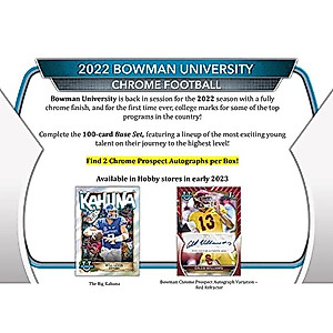 2022 Bowman Chrome University Football Hobby Box (24 Packs/4 Cards: 2 Autos)