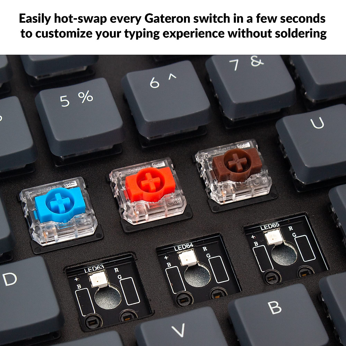 Keychron K5 SE Ultra-Slim Full Size 104 Keys Hot-swappable Wireless Bluetooth/Wired USB Mechanical Keyboard, with Low-Profile Gateron Red Switch RGB Backlight Computer Keyboard for Mac and Windows