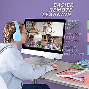 Sonitum Kids Headphones for School Bulk Set 5-Pack On-Ear, 3.5mm, Wired Headphones for Schools & Libraries – Adjustable, Cushioned Wired Kids Headphones – School Headphones for Kids, (Mixed Colors)