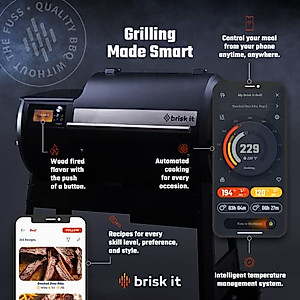 Brisk It Origin-580 Wood Pellet Grill Smoker Grill, WiFi Smart Grill with PID Controller, Pellet Smoker for 580 sq in Cooking Area Outdoor Cooking BBQ