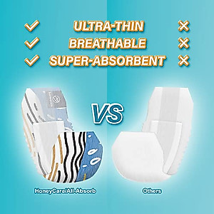 HONEY CARE All Absorb Petrichor Male Dog Wrap, Fresh Smell Disposable Diapers, Extra Small, White, 100 Count