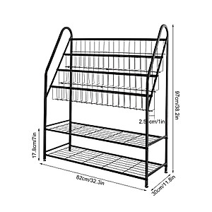 Bookshelf,Large Black Bookcase,Large Capacity Books Toys Organizer,Kids Black Bookshelf LargeFreestanding for Children Room,Stable Bookcase Bookstore Library Unit Storage Kids Bed Living Room