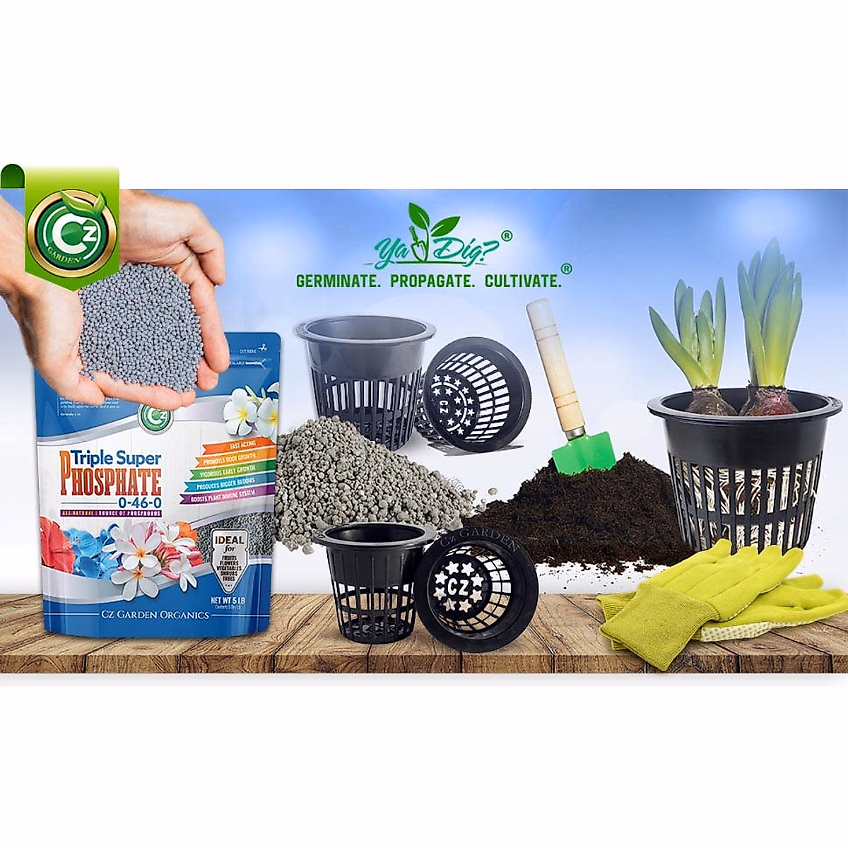 Triple Super Phosphate 0-46-0 Fertilizer Made in USA - Bloom Booster - TSP Pure Phosphorus Plant Food for Indoor/Outdoor Plants and Organic Gardens - Fruit, Vegetables, Holistic Herbs, Trees & More!