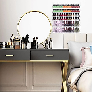 Justsoso 6Pcs/Set Acrylic Nail Polish Rack Wall Mounted,Lipstick Essential Oil Bottle Holder Organizer,Nail Paint Display Stand Shelf for Storage