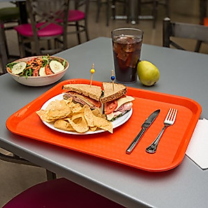 Carlisle FoodService Products Cafe Plastic Fast Food Tray, 14" x 18", Orange