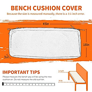 ROFIELTY Bench Cushion Covers,for Indoor/Outdoor Bench Cushion Covers,Window Cushion Covers can be Replaced (45×18×3inch,Idyllic)