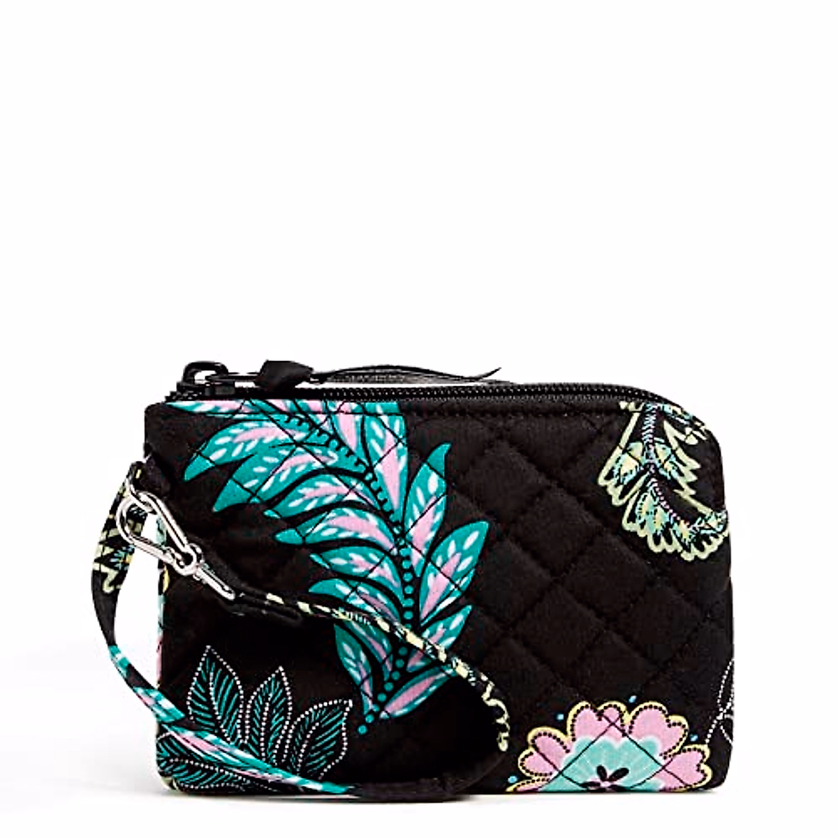 Vera Bradley Women's Cotton Clip & Zip Mini Pouch Wallet, Island Garden - Recycled Cotton, One Size