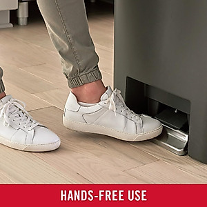 Rubbermaid Premier High-Capacity Step-On Trash Can, 19 Gallon, Single or Dual Stream Trash or Recycling, Charcoal, Stainless-Steel Rim, Lid Lock, Quiet Lid, for Home/Kitchen/Garage/Apartment/Office