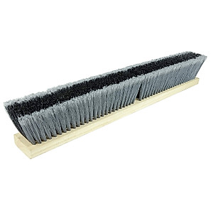 Weiler 44581 24" Block Size, Hardwood Block, Flagged Gray Polystyrene Fill, Contractor Medium Sweeping Broom