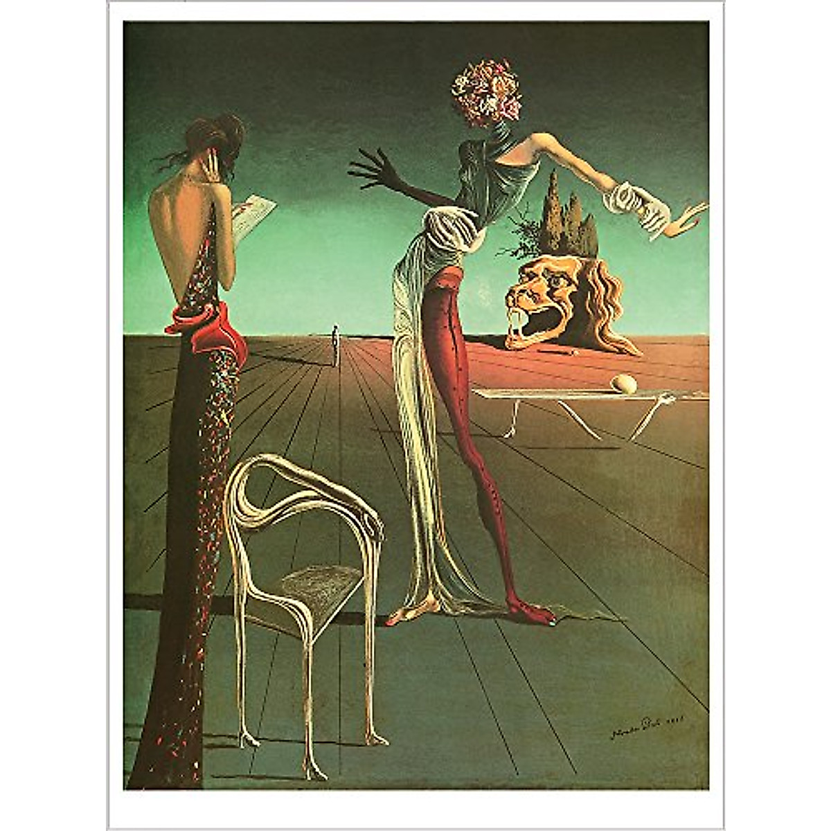 Poster Woman with A Head of Roses. Salvadore Dali. Art Print Reproduction (16.2" x 21.5")