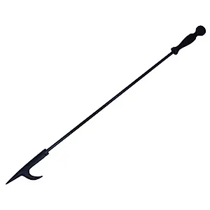 Rocky Mountain Goods Long Fireplace Poker - Rust Resistant Black Finish - Heavy Duty Wrought Iron Steel - Decorative Look and Finish - Multi use tip - Indoor and Outdoor use (1)