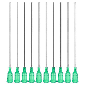 PATIKIL Blunt Tip Dispensing Needles 18G, 10 Pcs 4 Inch Industrial Liquid Dispenser Needle with Lure Lock for Refilling Liquid Ink Adhesive Glue, Green