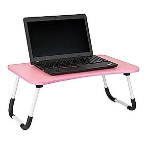 Mind Reader Woodland Collection, Portable Laptop Desk/Breakfast Table, Collapsible, Portable, Folding Legs, Pink