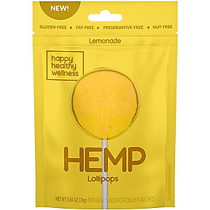 HHW Hemp Lollipops - Natural Hemp Oil Infused Lollipop, (1-Pack - 3 Pops) (Lemonade)