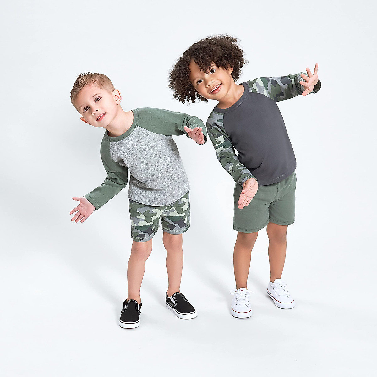 Gerber Baby Boys' 3-Pack Long Sleeve Baseball Tees, Green & Gray, 12 Months