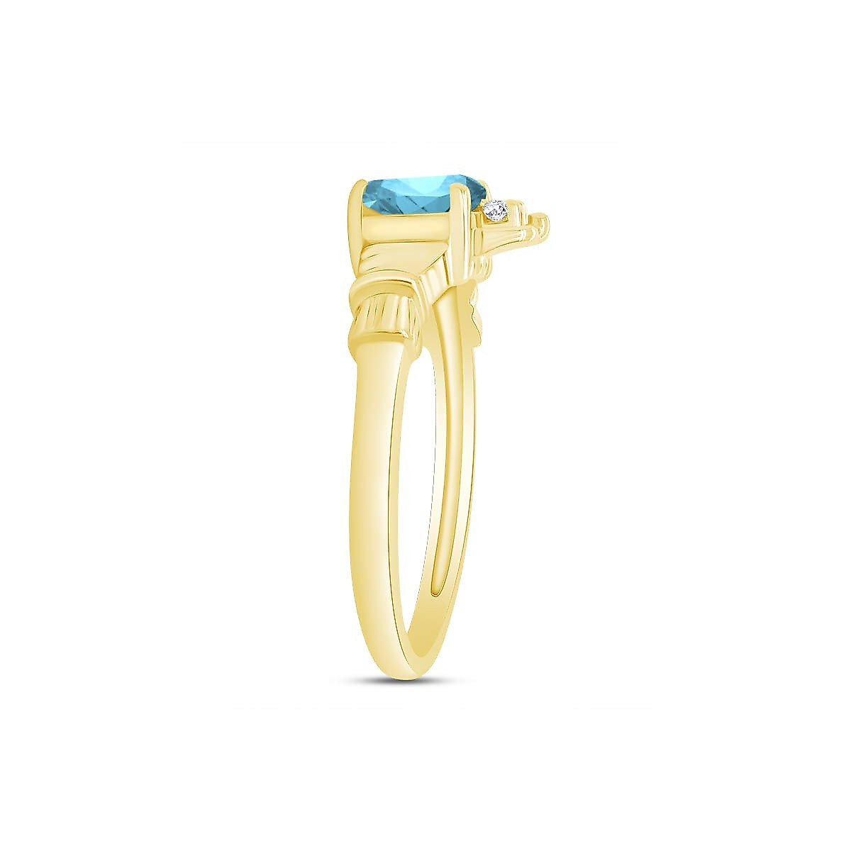 Jewel Zone US Heart Cut Simulated Aquamarine & Cubic Zirconia Claddagh Ring In 14k Yellow Gold Over Sterling Silver Jewelry Gift For Her Ring Size-13