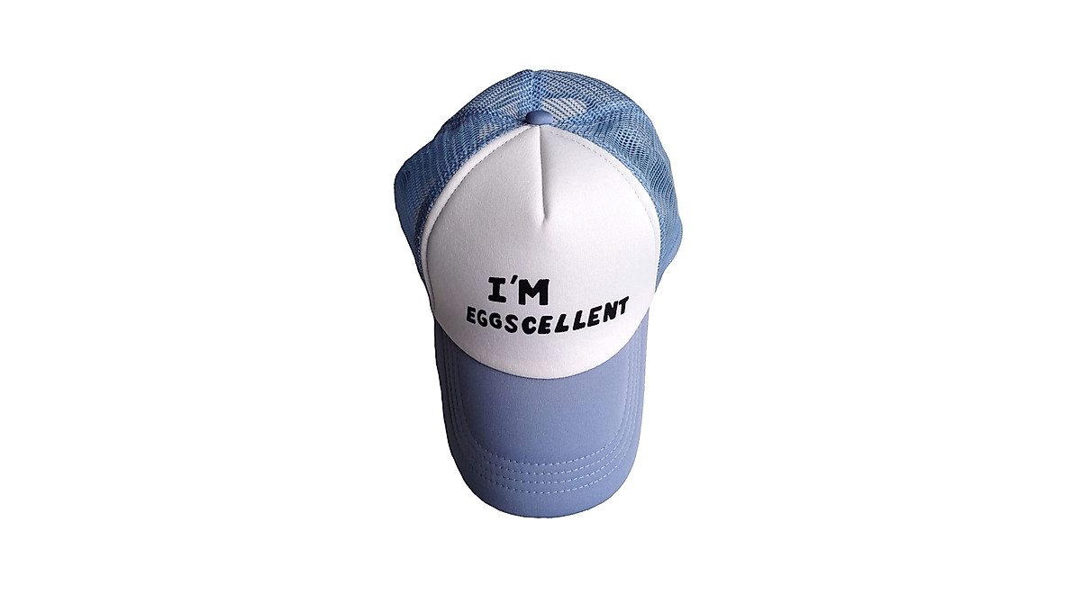 Eggscellent Trucker Hat - Rigby Mordecai Blue Cap for Costumes & Everyday