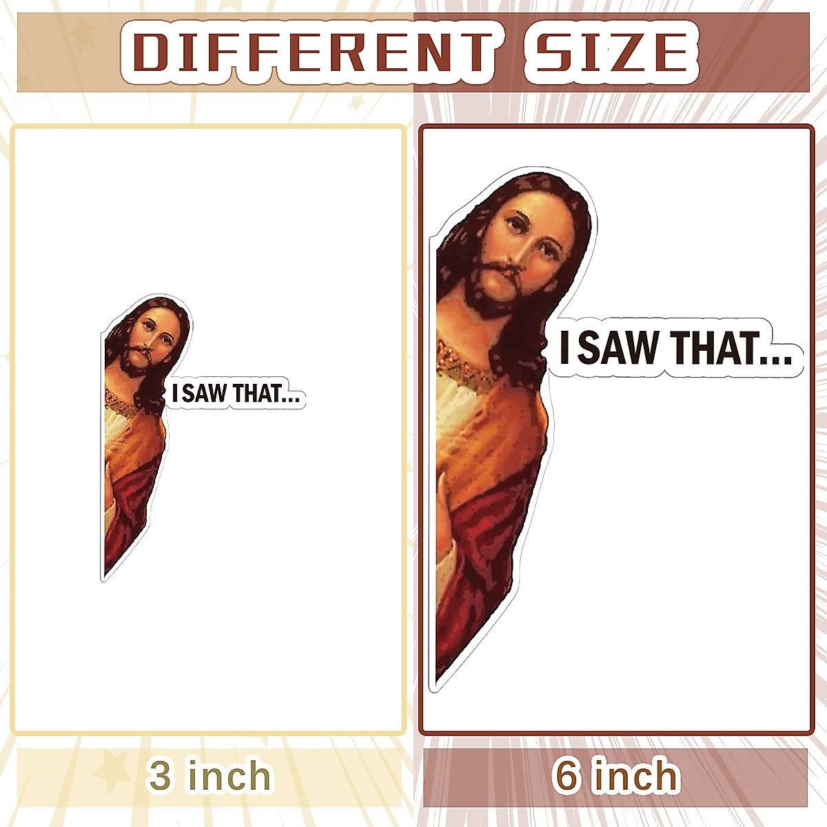 8 Pieces I Saw That Sticker PET Stickers Car Decals Funny for Car Vehicle Truck Window Laptop Water Bottle Bumper Skateboard Computer Backpack Supplies, 4 Styles(3 Inch, 6 Inch)