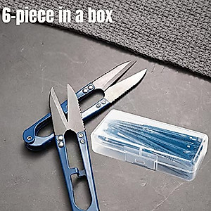 TACVEL 6Pcs 4.3" Sewing Scissors, U Shape Yarn Thread Cutter, Yarn, Embroidery Clippers, Small Snips for Stitch, Arts, Crafts, and DIY Projects-Red