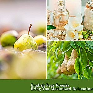English Pear Freesia Soy Candles in Jars Scented, Aromatherapy Candle Gift for Men, Long Lasting Candles for Home Scented, 7.8Oz