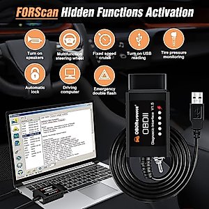OBDResource FORScan OBD2 USB Adapter ELM327 for Windows，Diagnostic Coding Tool with MS-CAN/HS-CAN Switch for Ford Lincoln Mazda Mercury Series Vehicles