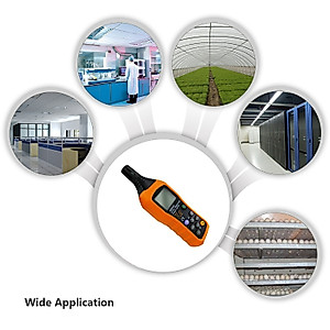 VLIKE Digital Temperature and Humidity Meter Portable Hygrometer Thermometer with Ambient Temperature Dew Point Test Wet Bulb Temperature Humidity Monitor Gauge for Daily Life Industry Agriculture