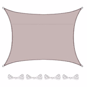 JLCP 3X6m Garden Sun Shade Sail Rectangle, 21 Colors,Outdoor Canopy Waterproof Breathable,90% UV Block Awning Canopy, Shade Cloth for Patio/Garden/Lawn/Camping,Light Brown