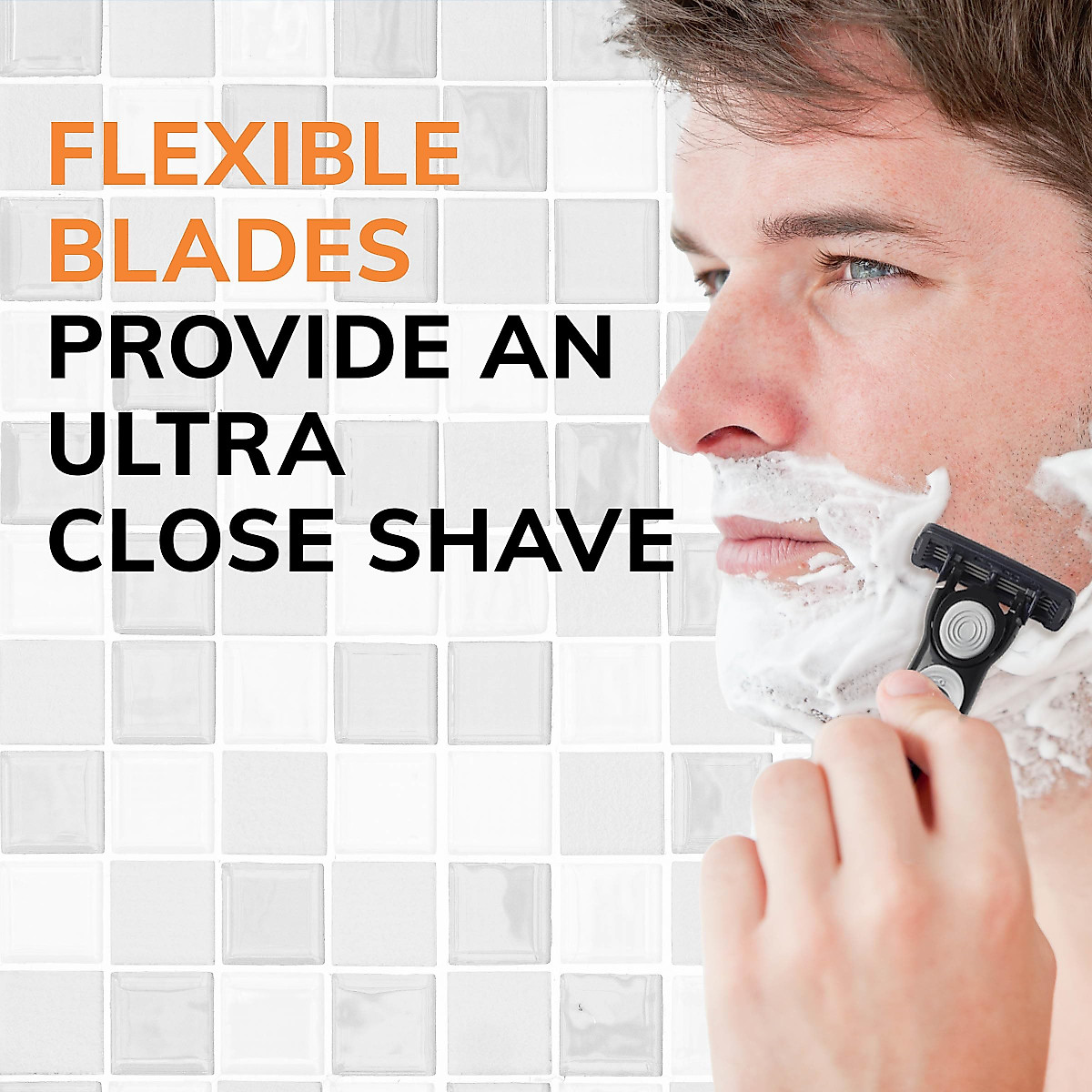 BIC Flex 4 Hybrid Men's 4-Blade Disposable Razor, 2 Handles and 20 Cartridges, Smooth and Close Shave
